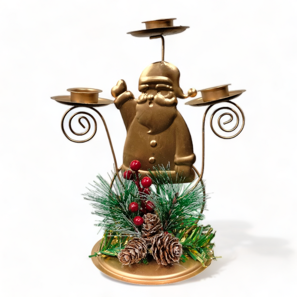 Porta Velas Navideño Santa Dorado VCF0171DO – Blumart